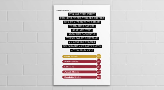 Taskmaster Series 11 A5 A4 A3 Poster or Print | Etsy