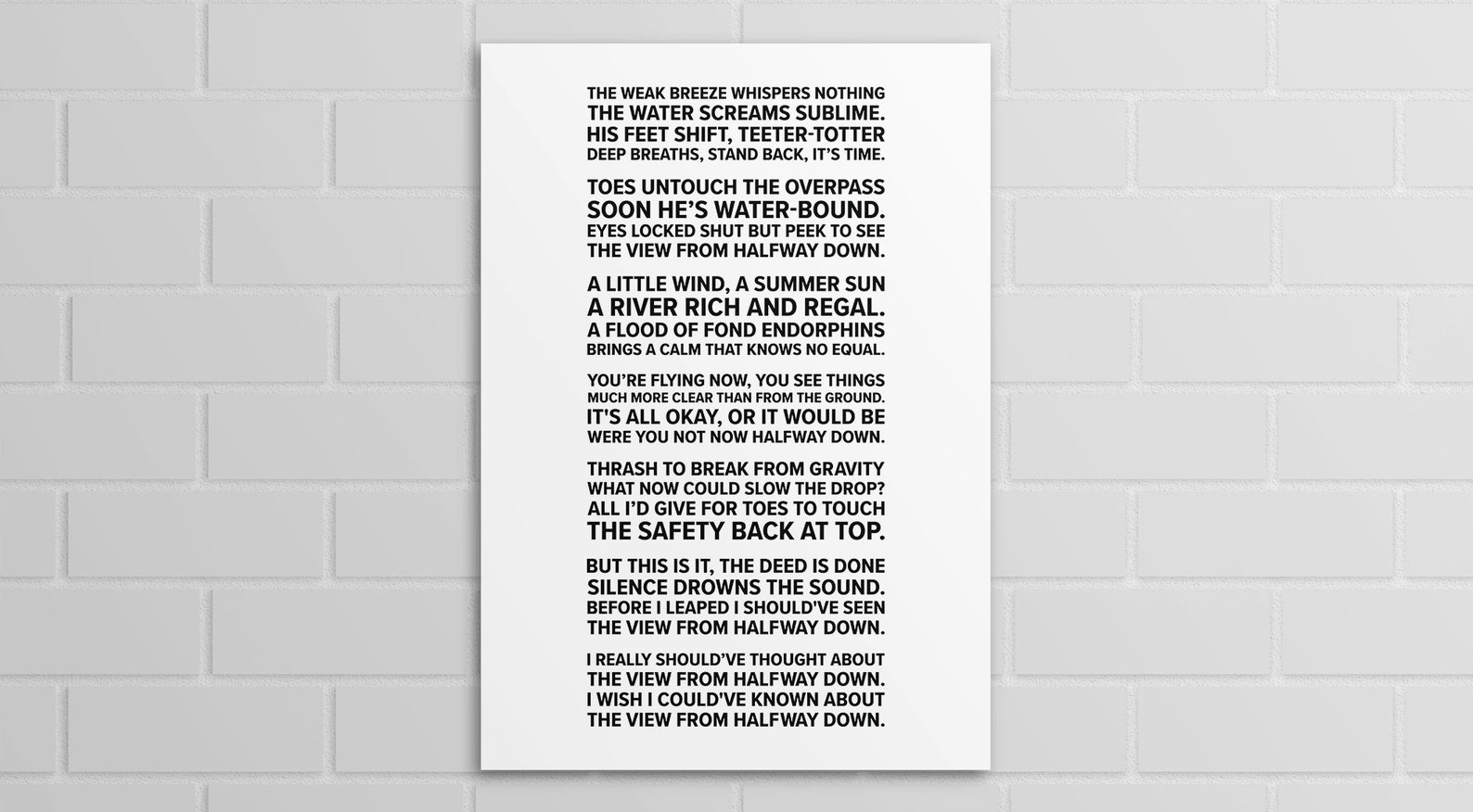 Bojack the View From Halfway Down Poem A5 A4 A3 Poster or - Etsy UK
