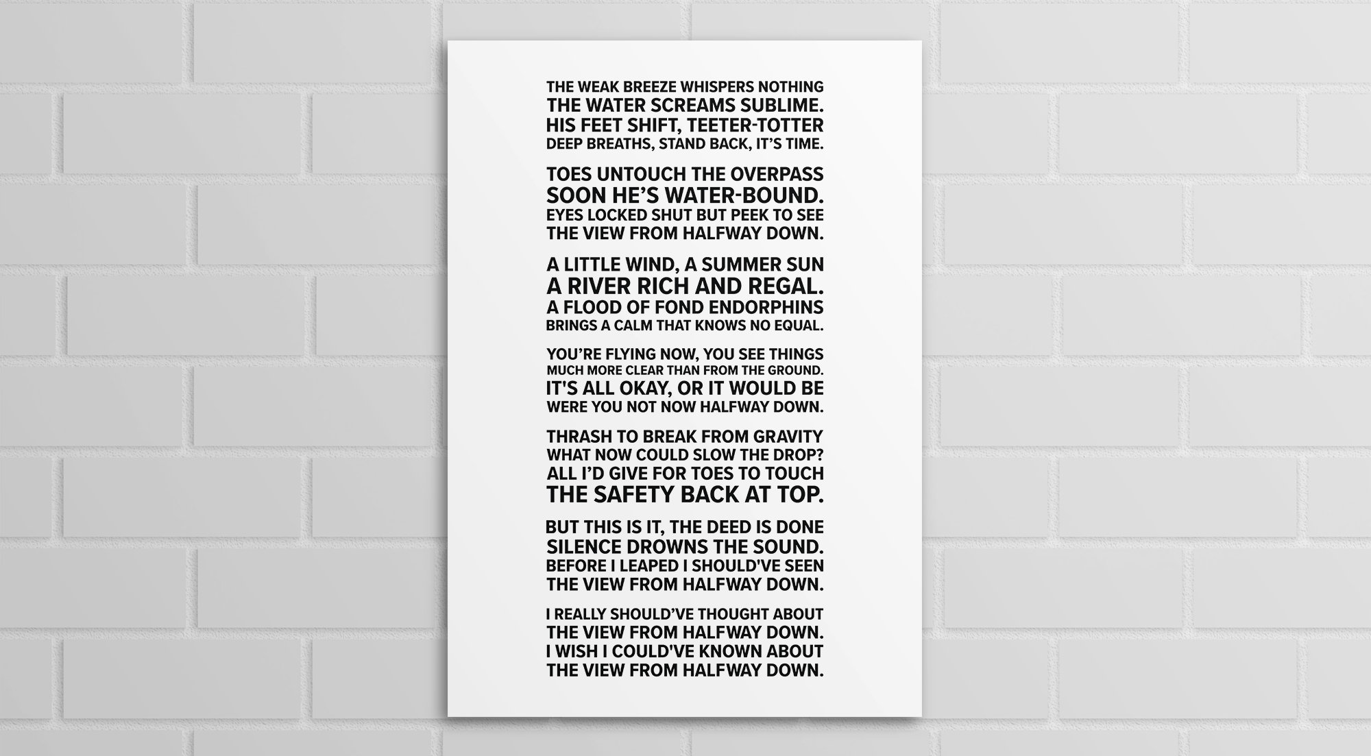 Bojack - the View From Halfway Down Poem (A5, A4, A3 Poster or Print ...
