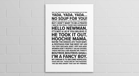 Seinfeld Quotes A5 A4 A3 Poster or Print - Etsy