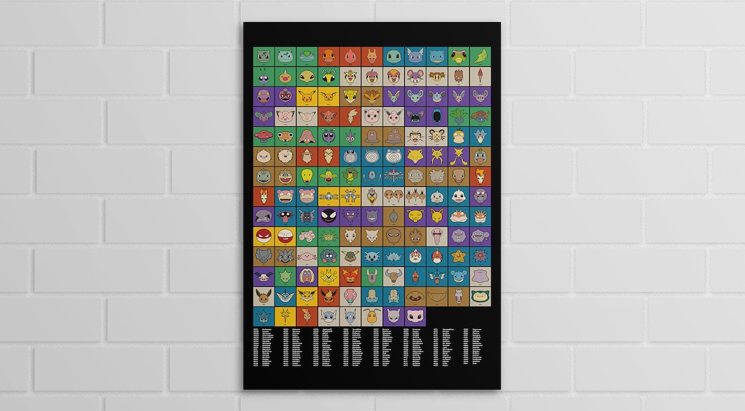 First Generation Pokemon - All in One Print or Choose Which Pokemon ...