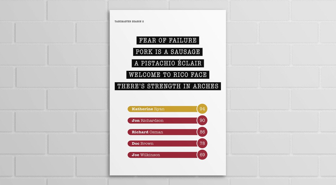 Taskmaster Series 2 A5, A4, A3 Poster or Print - Etsy UK