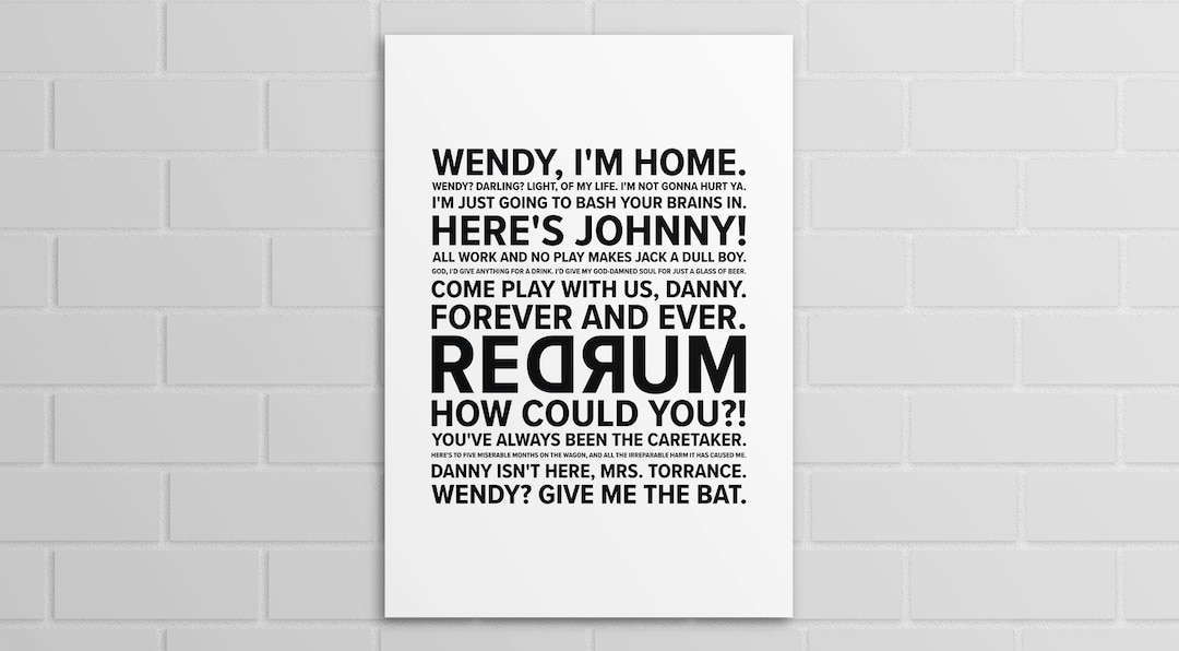 The Shining Quotes (A5, A4, A3 Poster or Print) - Etsy