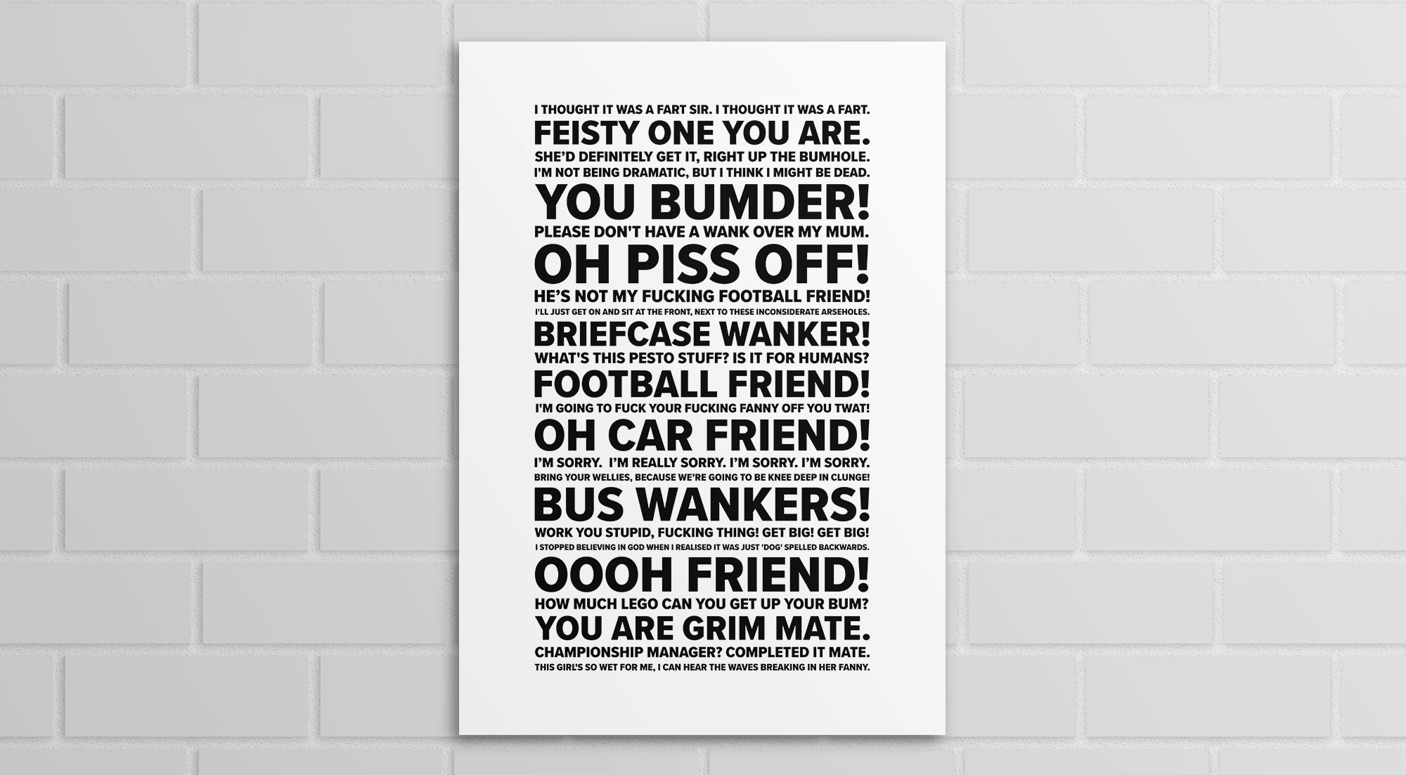 Inbetweeners Quotes (A5, A4, A3 Poster or Print) - Etsy