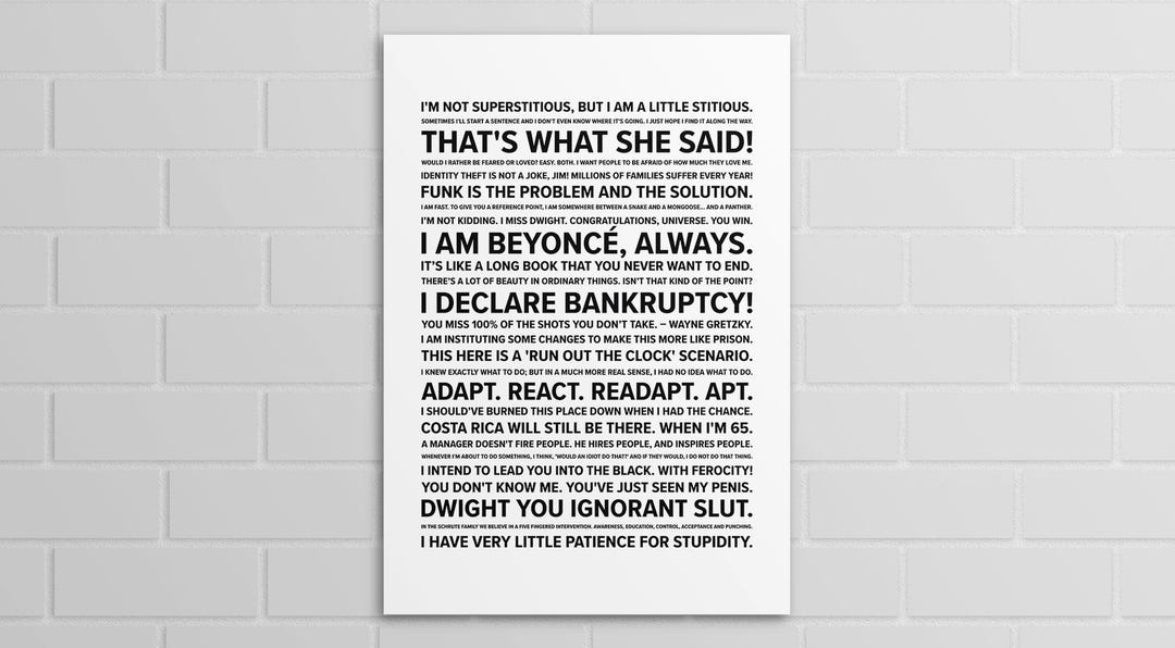 The Office (US) Quotes (A5, A4, A3 Poster or Print) - Etsy