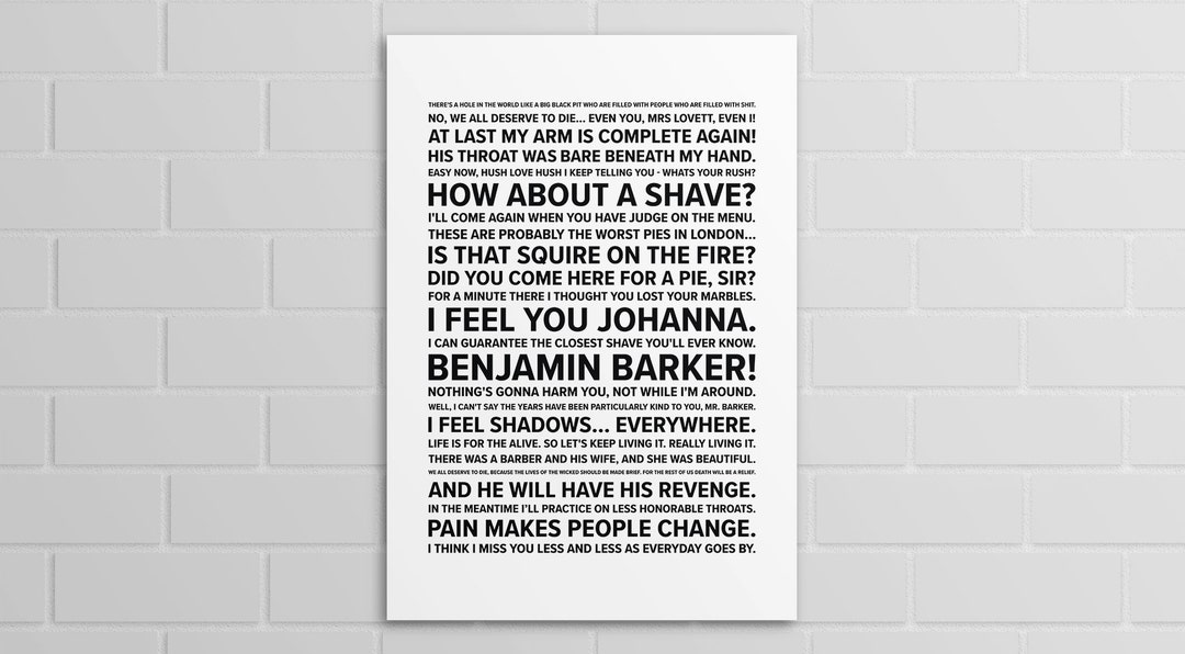 Sweeney Todd Quotes (A5, A4, A3 Poster or Print) - Etsy
