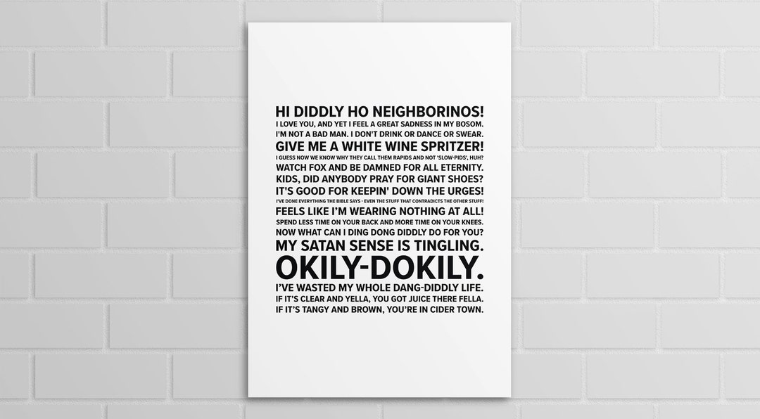 Ned Flanders Quotes (A5, A4, A3 Poster or Print) - Etsy