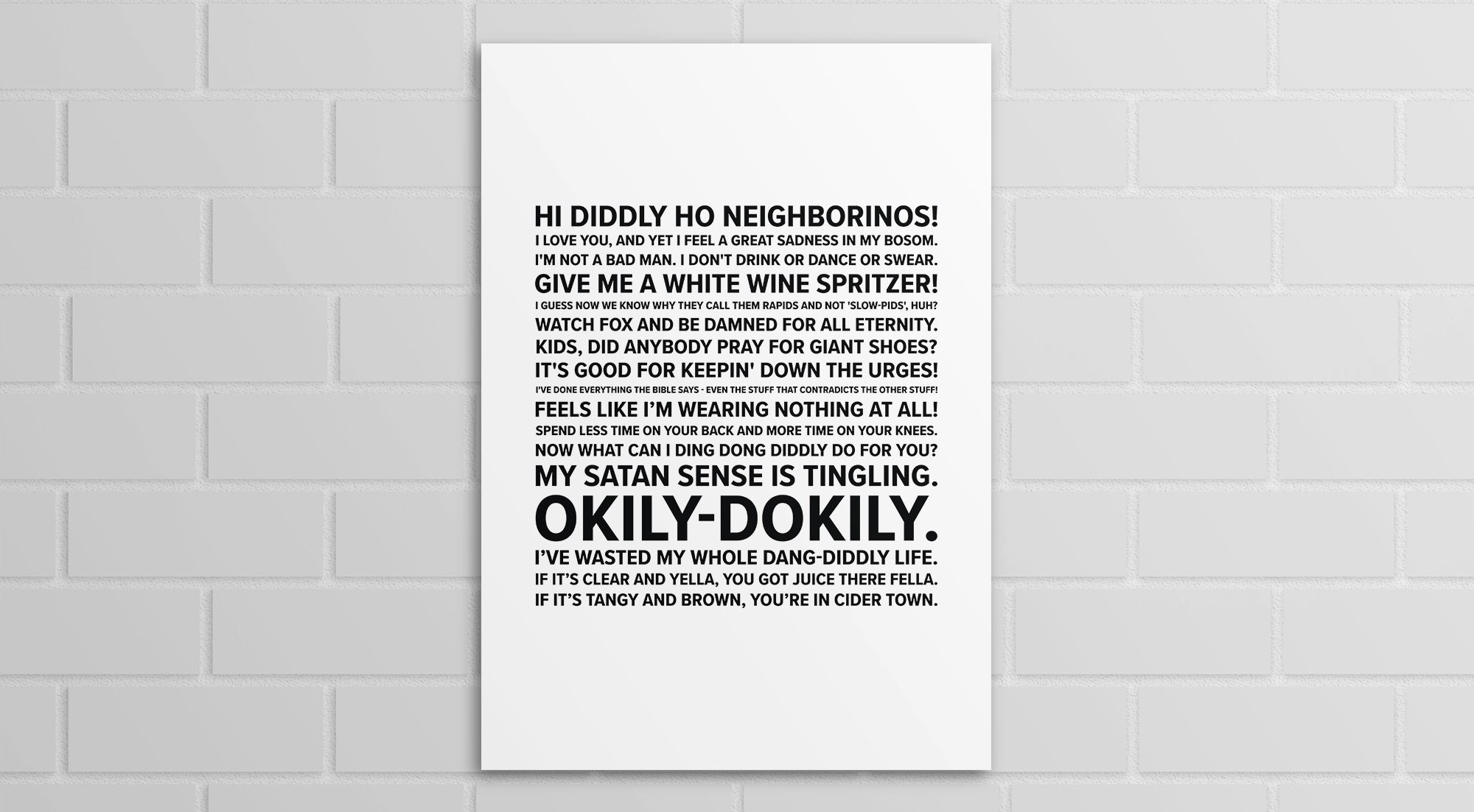 Ned Flanders Quotes A5 A4 A3 Poster or Print - Etsy Canada