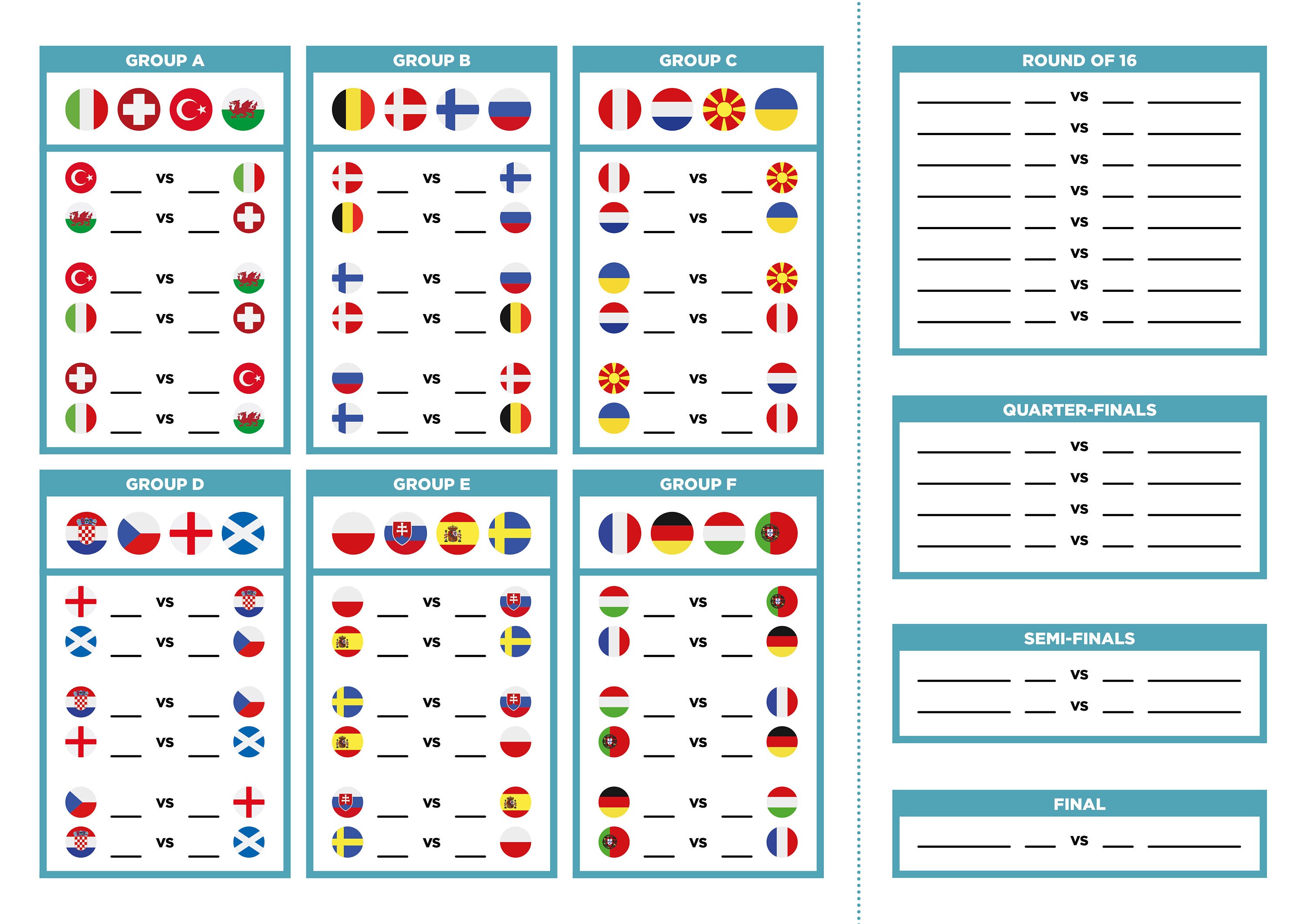 Euro 2020 Wall Chart Download and print at home | Etsy