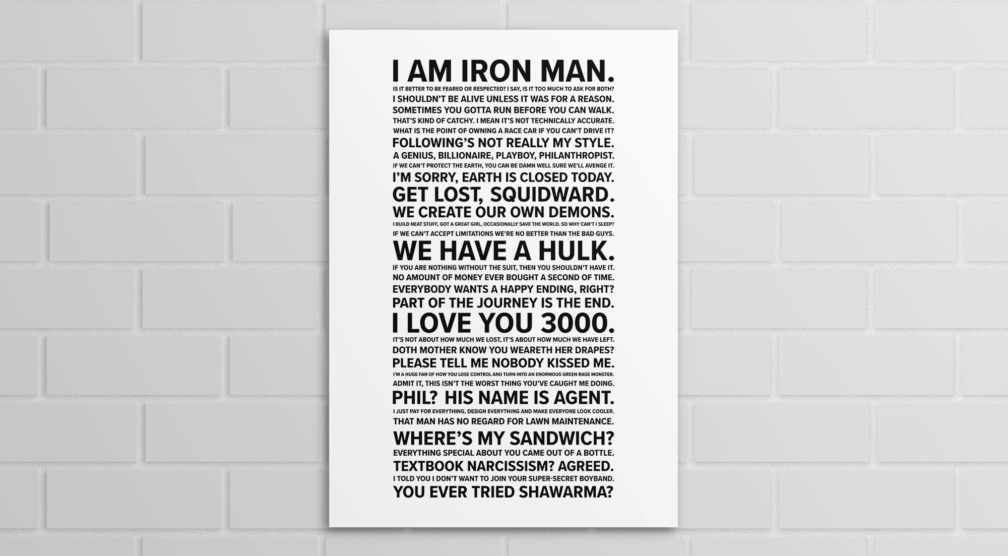 Iron Man Quotes A5 A4 A3 Poster or Print - Etsy UK