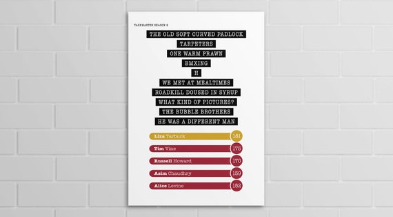 Taskmaster Series 6 A5 A4 A3 Poster or Print - Etsy