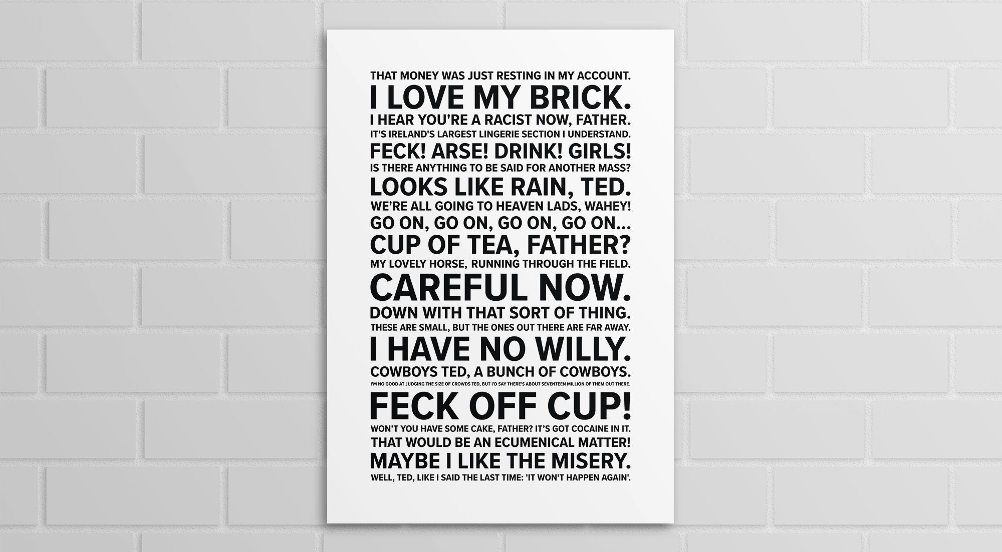 Father Ted Quotes (A5, A4, A3 Poster or Print) - Etsy UK
