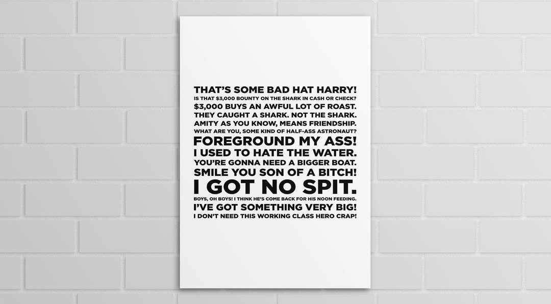 Jaws Quotes (A5, A4, A3 Poster or Print) - Etsy