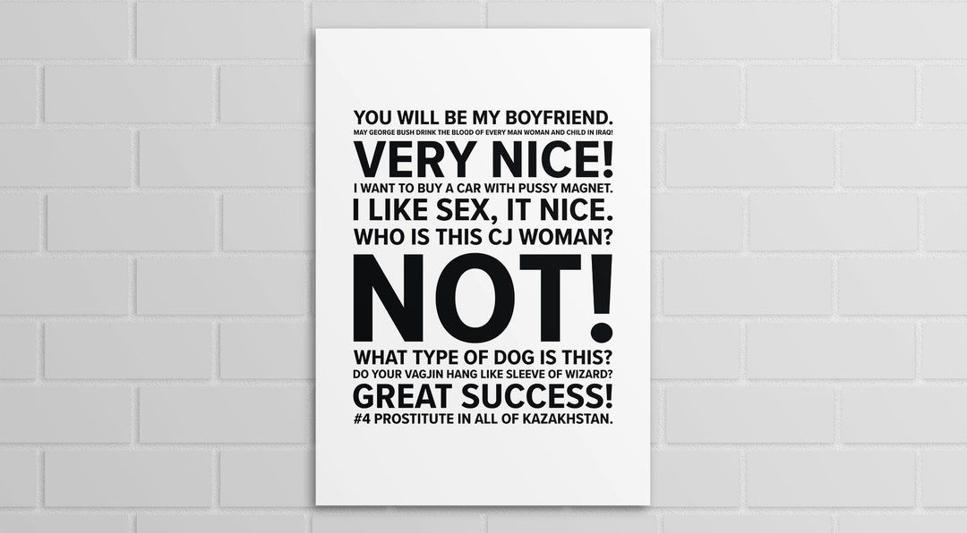 Borat Quotes (A5, A4, A3 Poster or Print) - Etsy