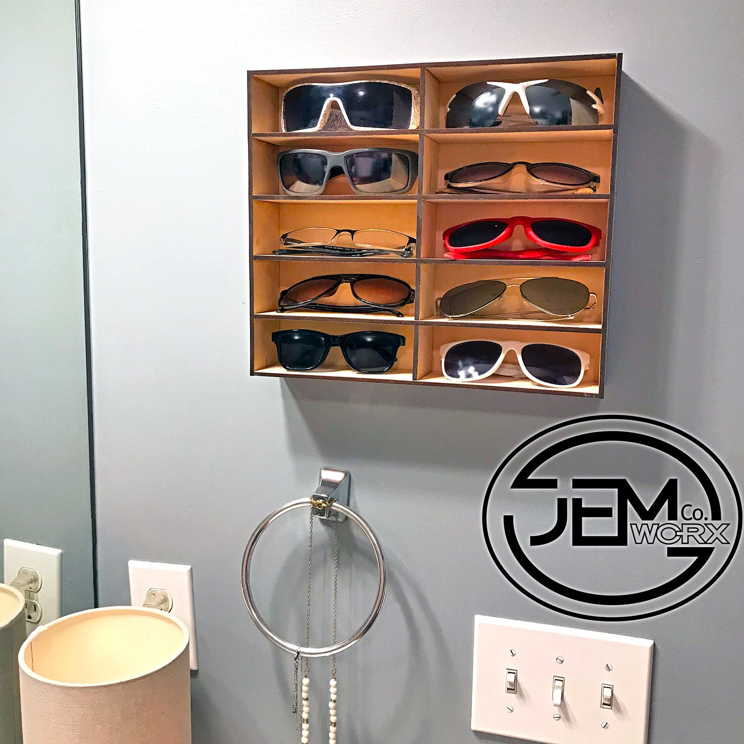 Sunglasses Shelf Display Case Storage Organizer Wall Mount - Etsy