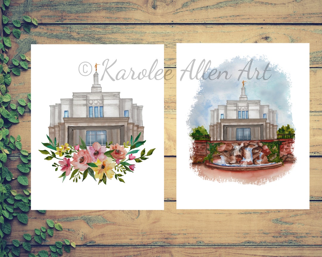 Snowflake Arizona Temple Watercolor Print, Digital Download - Etsy