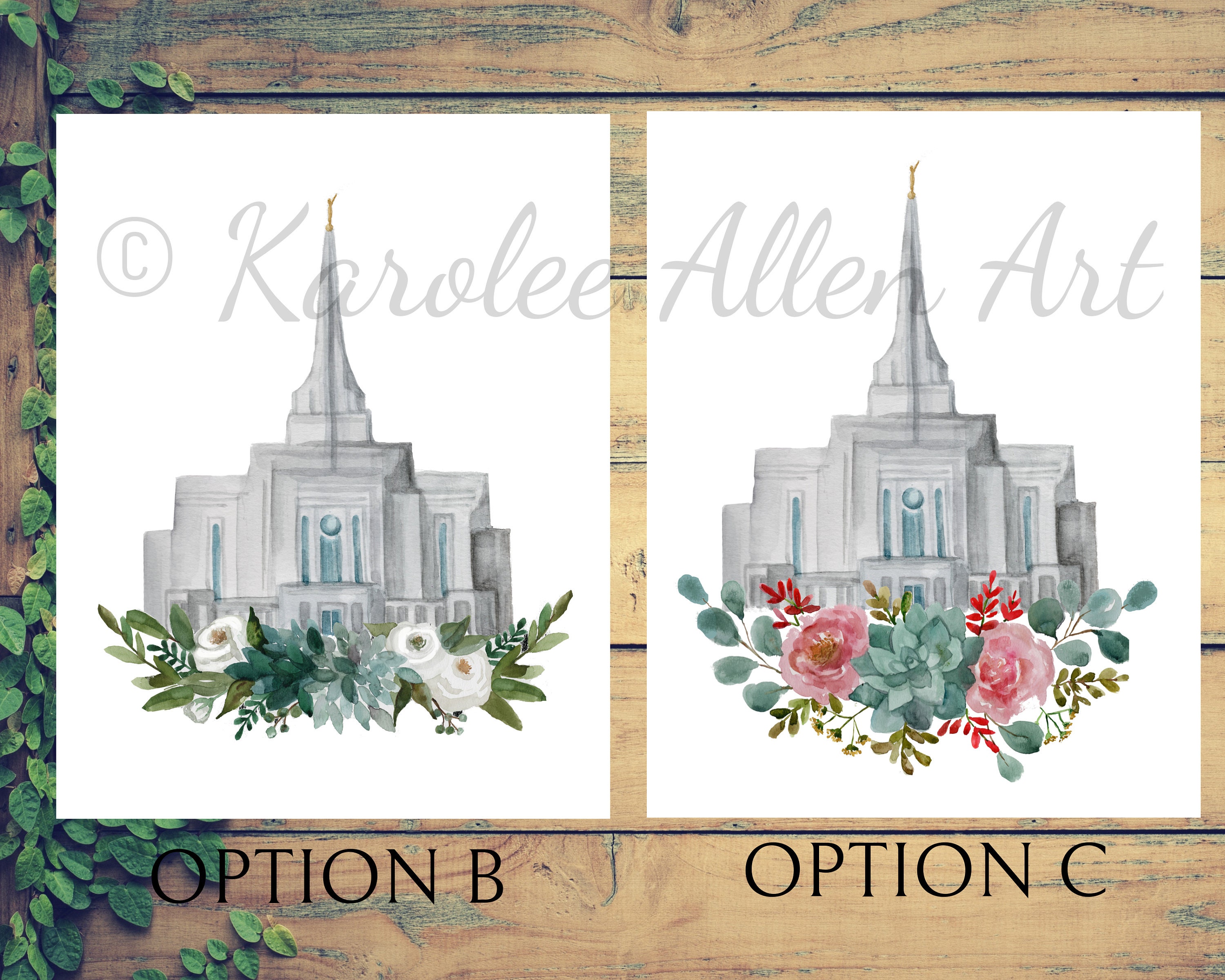 Gilbert Temple Watercolor Print, Custom Digital Download - Etsy