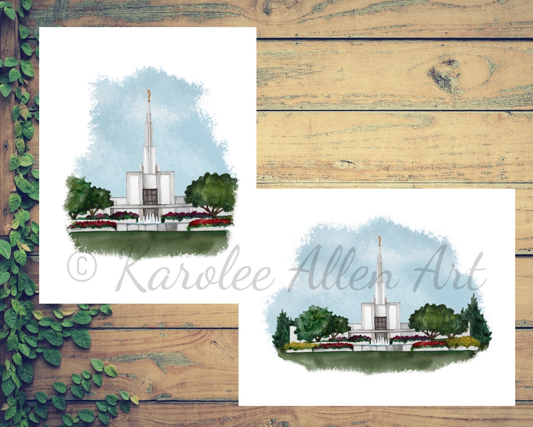 Denver Colorado Temple Watercolor, Digital Download - Etsy