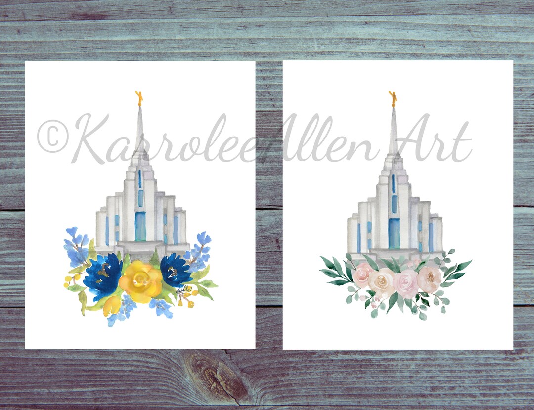 Rexburg Temple Print, Watercolor Digital Download, Customizable - Etsy