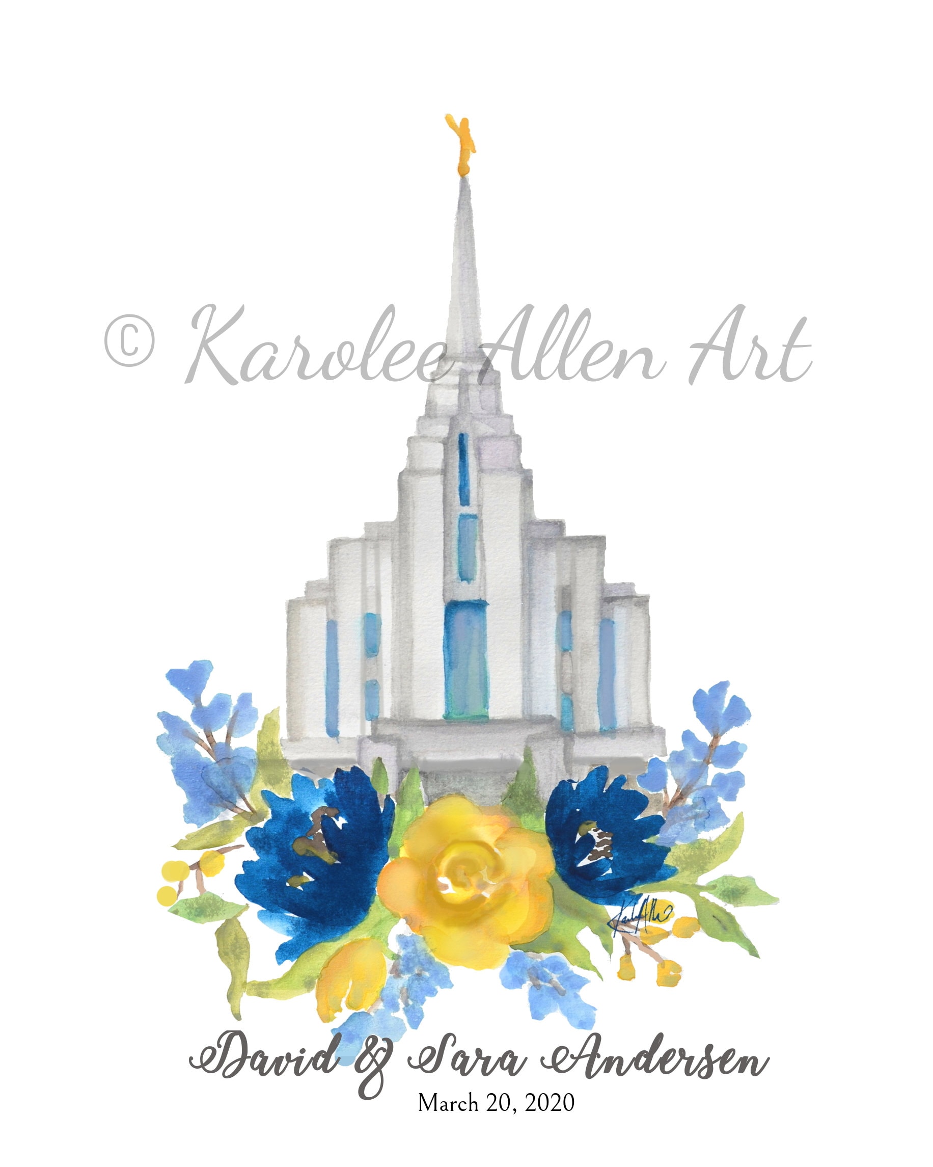 Rexburg Temple Print, Watercolor Digital Download, Customizable - Etsy