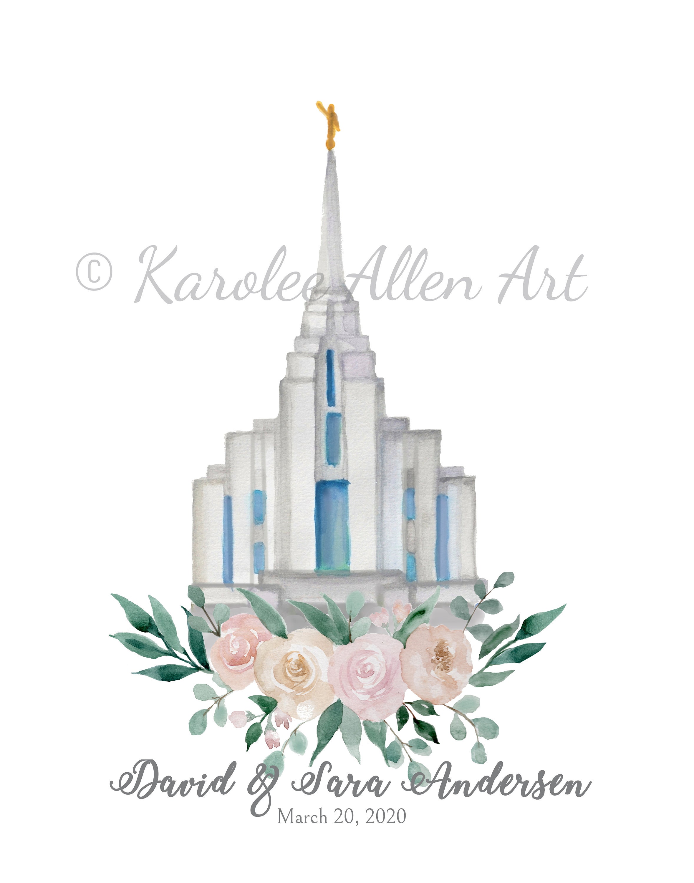 Rexburg Temple Print, Watercolor Digital Download, Customizable - Etsy