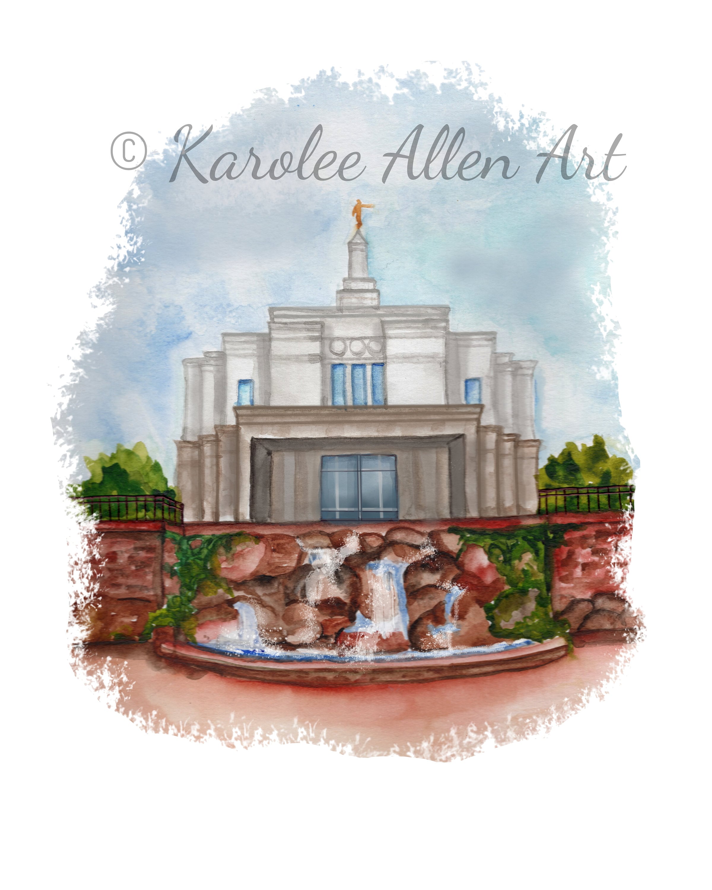 Snowflake Arizona Temple Watercolor Print, Digital Download - Etsy
