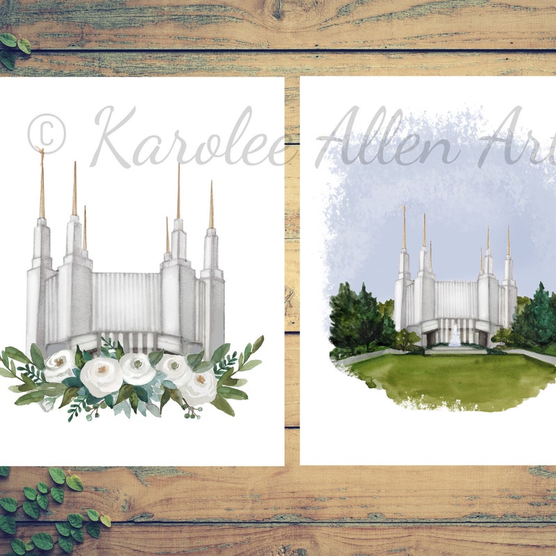 Dc Temple Watercolor - Etsy