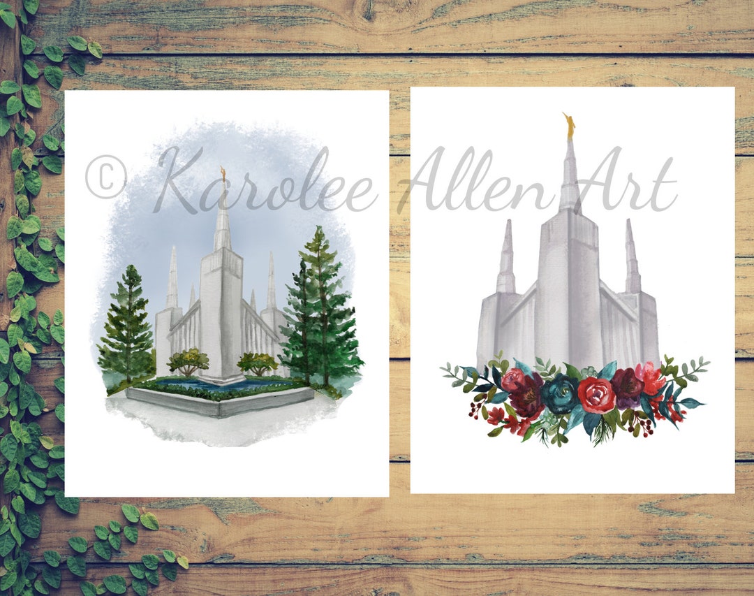 Portland Oregon Temple Watercolor - Etsy