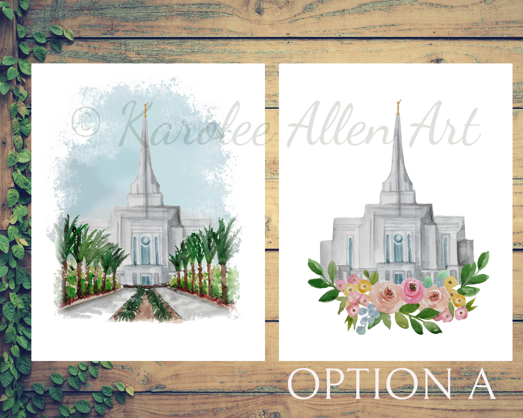 Gilbert Temple Watercolor Print, Custom Digital Download - Etsy