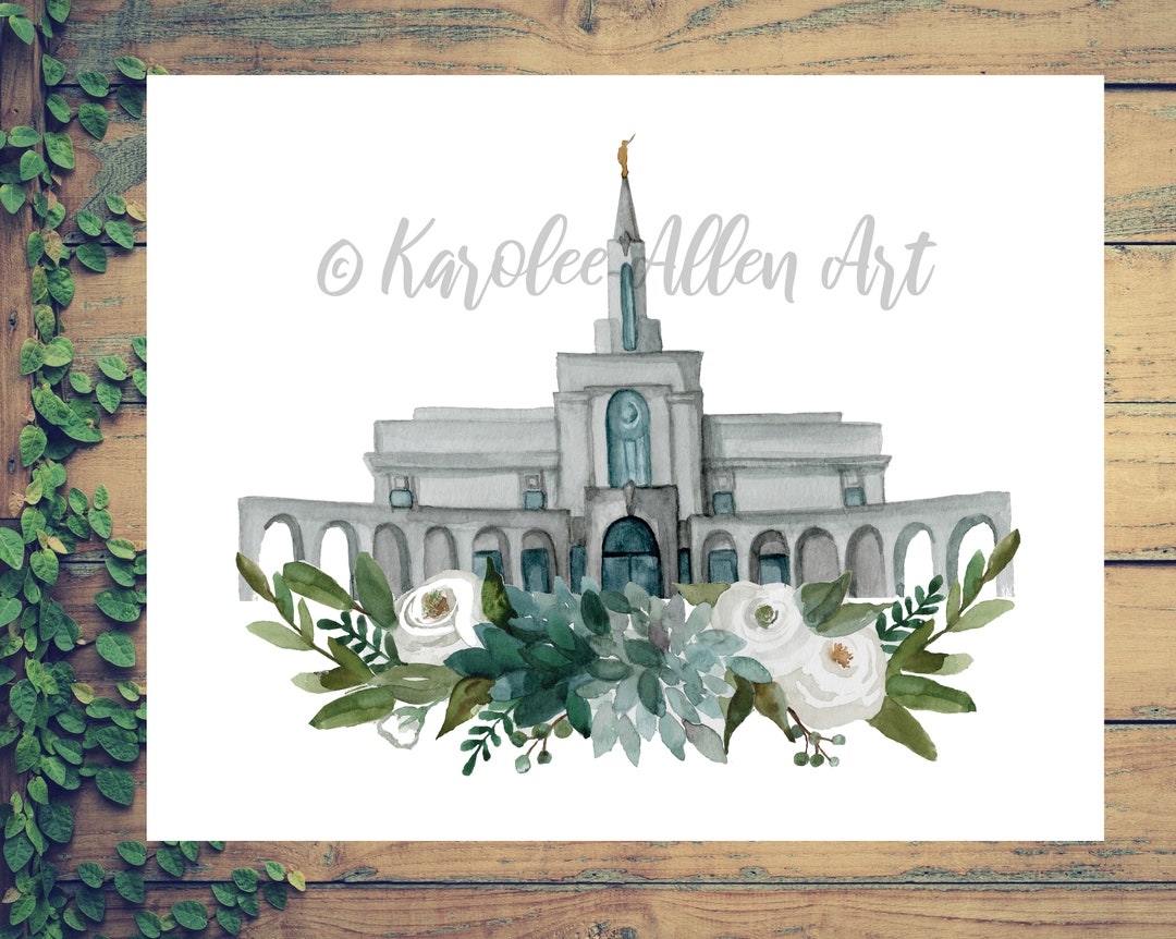 Bountiful Temple Watercolor Print, Digital Download, Customizable - Etsy