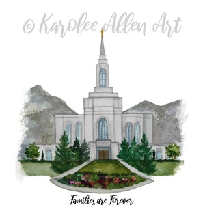 Orem Utah Temple Watercolor, Digital Download - Etsy