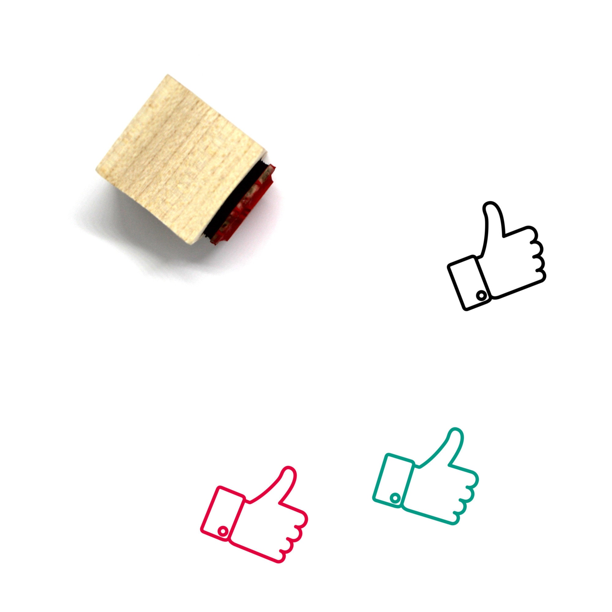 Thumbs Up Wooden Rubber Stamp | Etsy