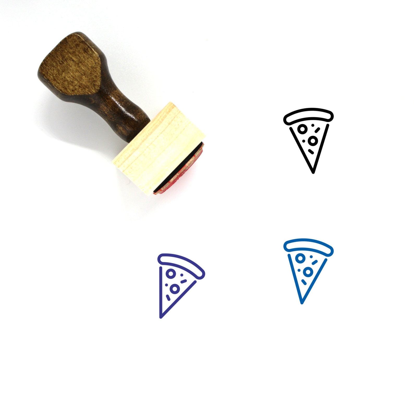Pizza Slice Wooden Rubber Stamp No. 19 - Etsy UK