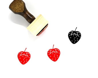 Mini Strawberry Rubber Stamp - Etsy