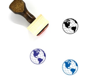 Earth Rubber Stamp World Stamp Globe Stamper Travel Stamp Map Stamp ...