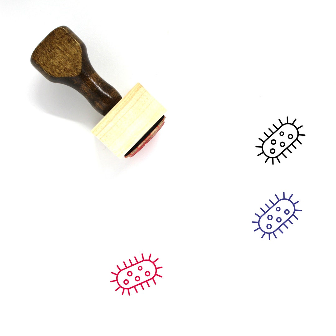 Bacteria Wooden Rubber Stamp - Etsy