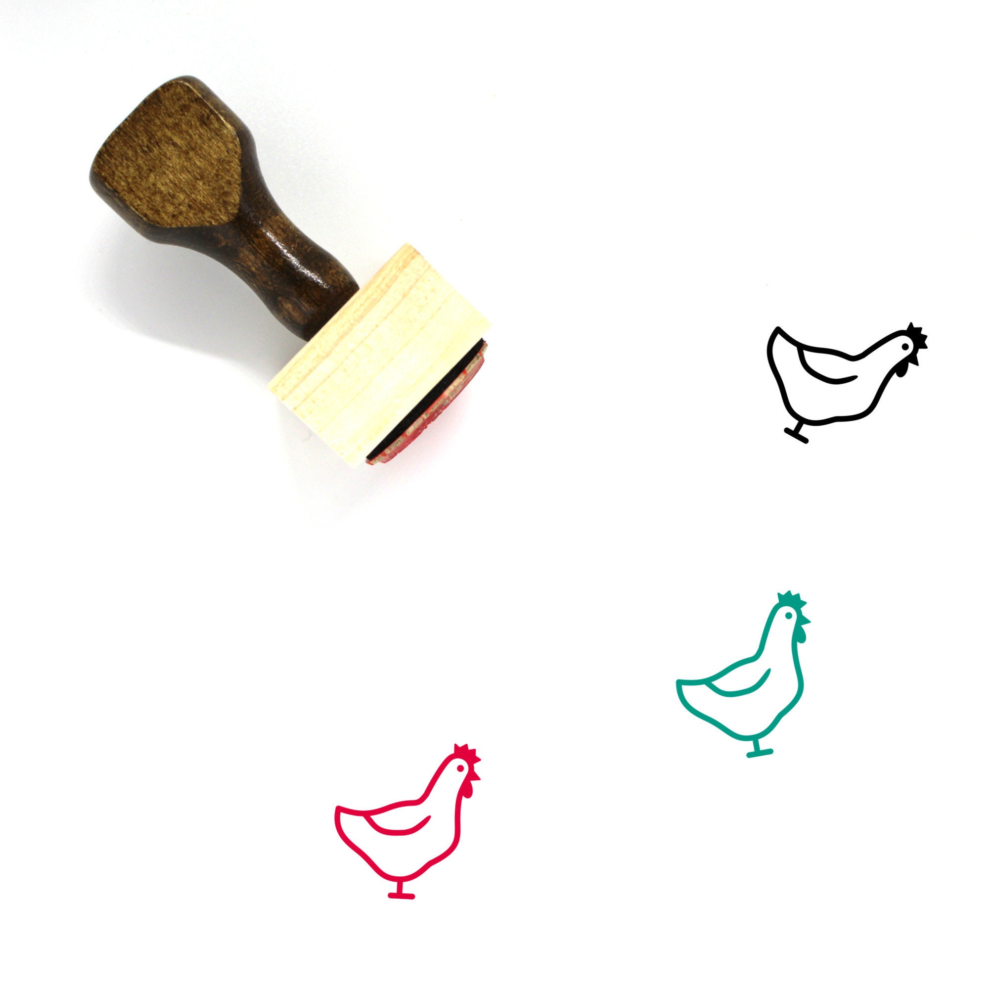 Chicken Wooden Rubber Stamp - Etsy