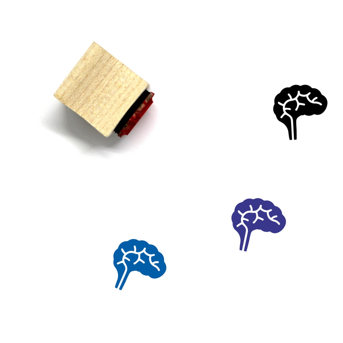 Brain Wooden Rubber Stamp | Etsy