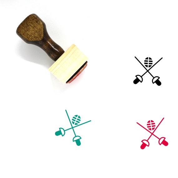 Fencing Wooden Rubber Stamp | Etsy