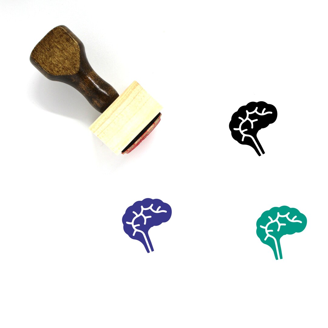 Brain Wooden Rubber Stamp - Etsy