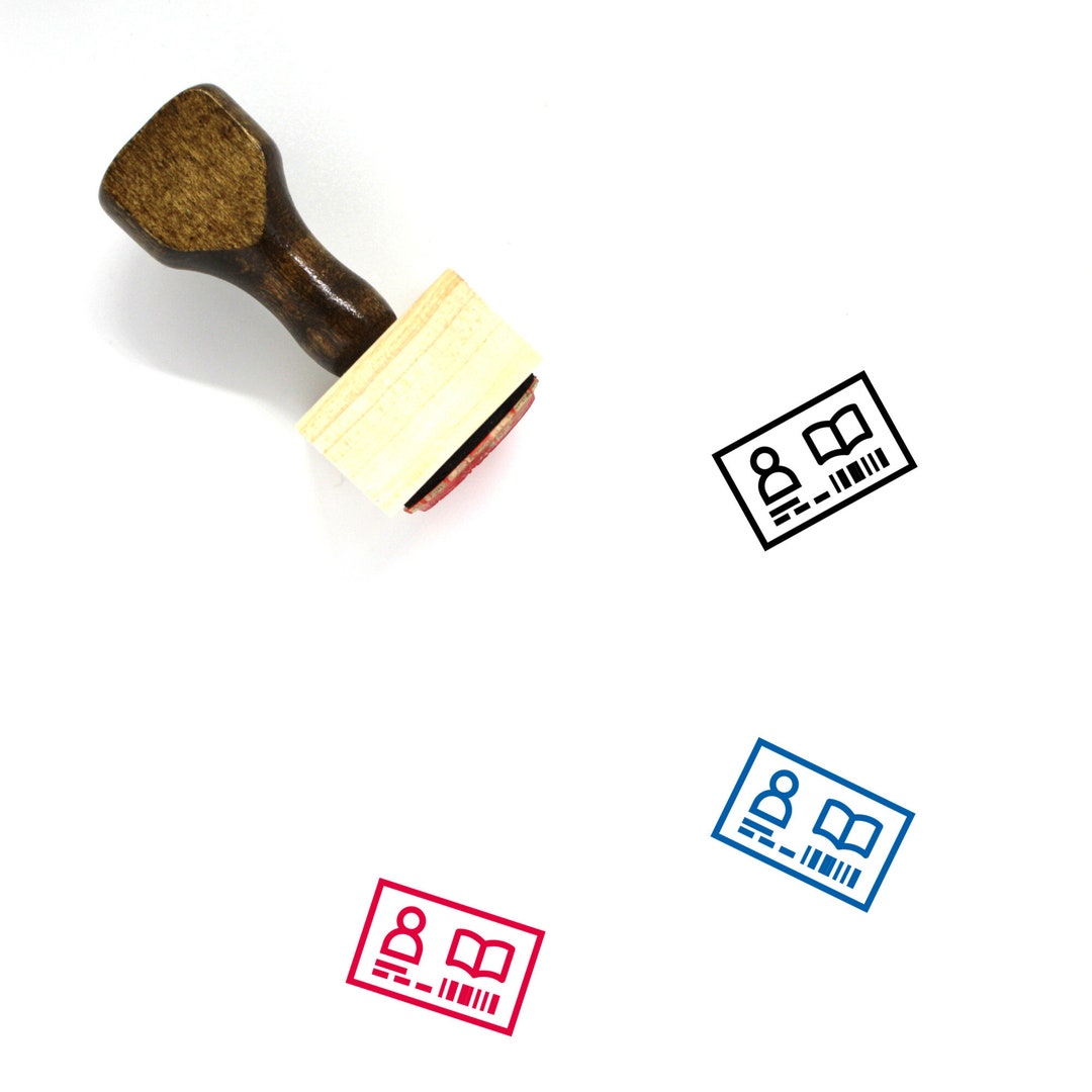 Library Card Wooden Rubber Stamp No. 3 - Etsy