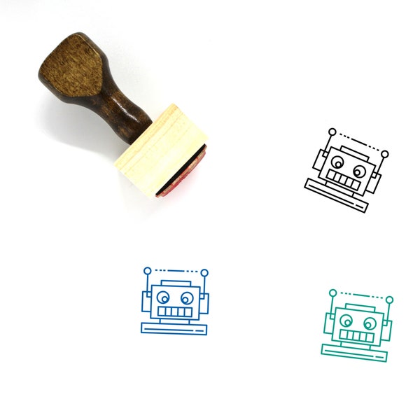 Robot Stamp - Etsy
