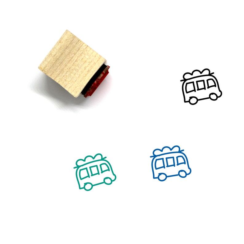 Camper Van Wooden Rubber Stamp - Etsy