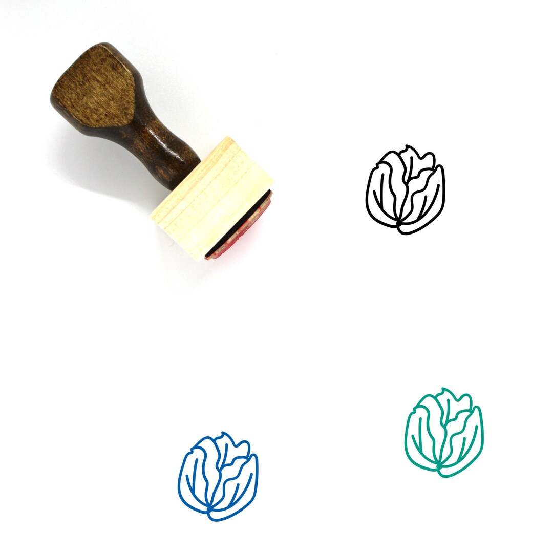 Lettuce Wooden Rubber Stamp No. 3 - Etsy