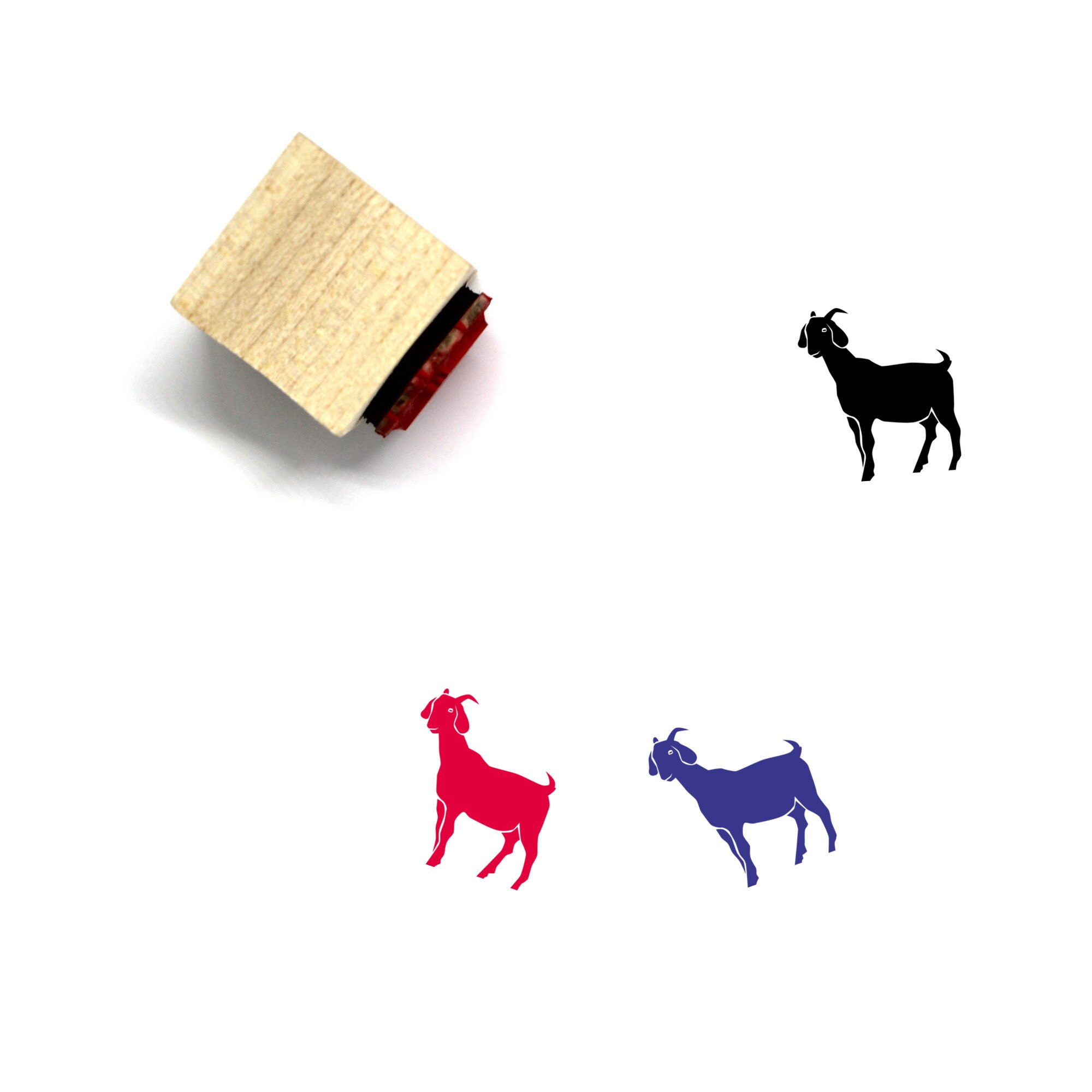 Goat Wooden Rubber Stamp No. 42 - Etsy