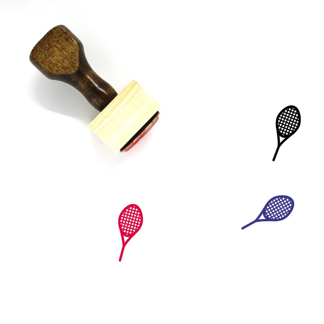 Tennis Racket Wooden Rubber Stamp - Etsy