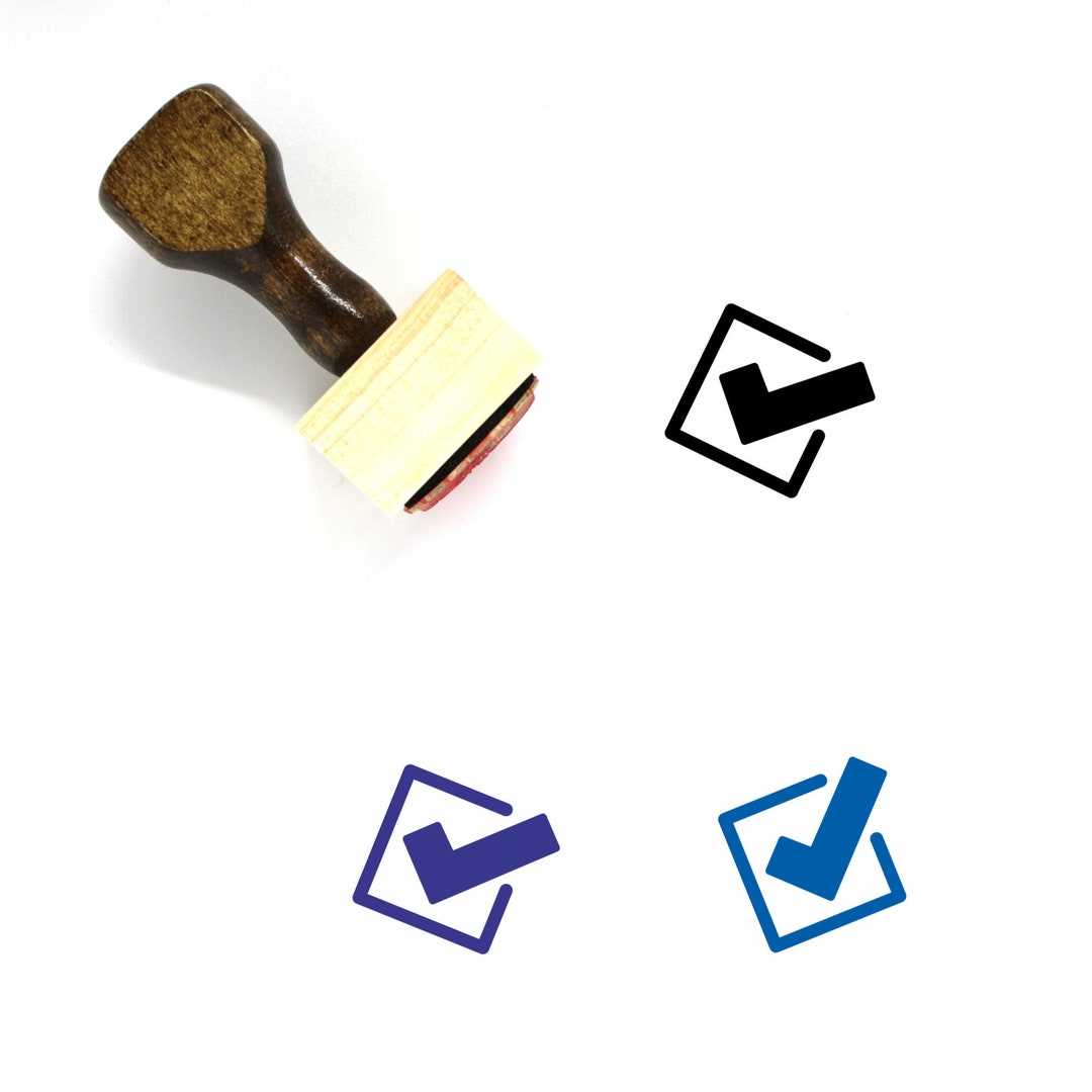 Check Box Wooden Rubber Stamp - Etsy