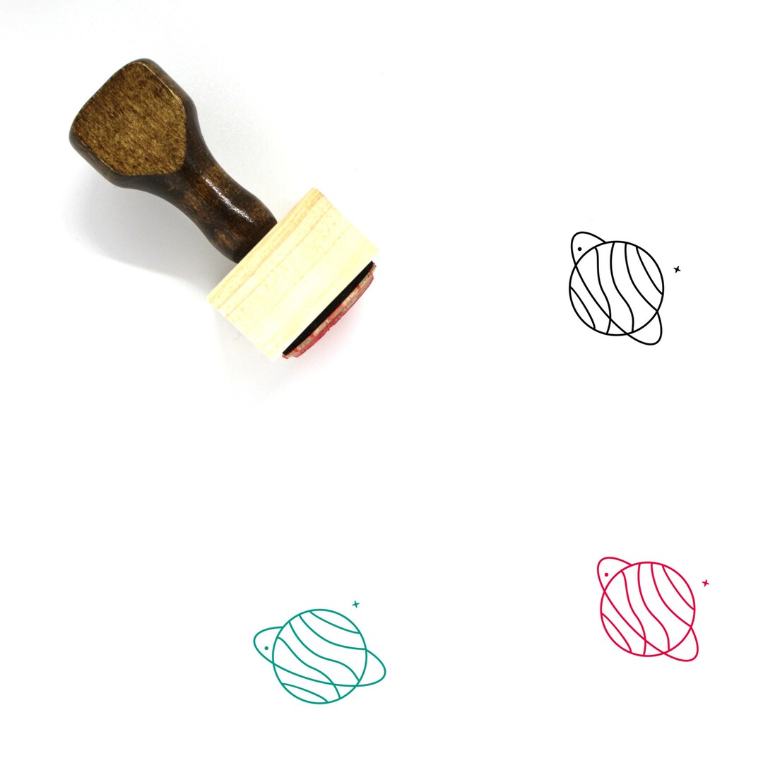 Saturn Wooden Rubber Stamp - Etsy