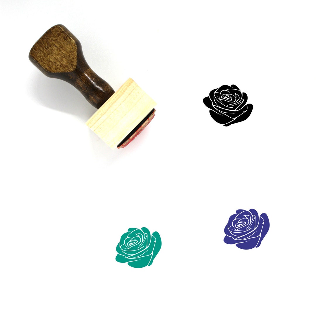 Rose Wooden Rubber Stamp - Etsy