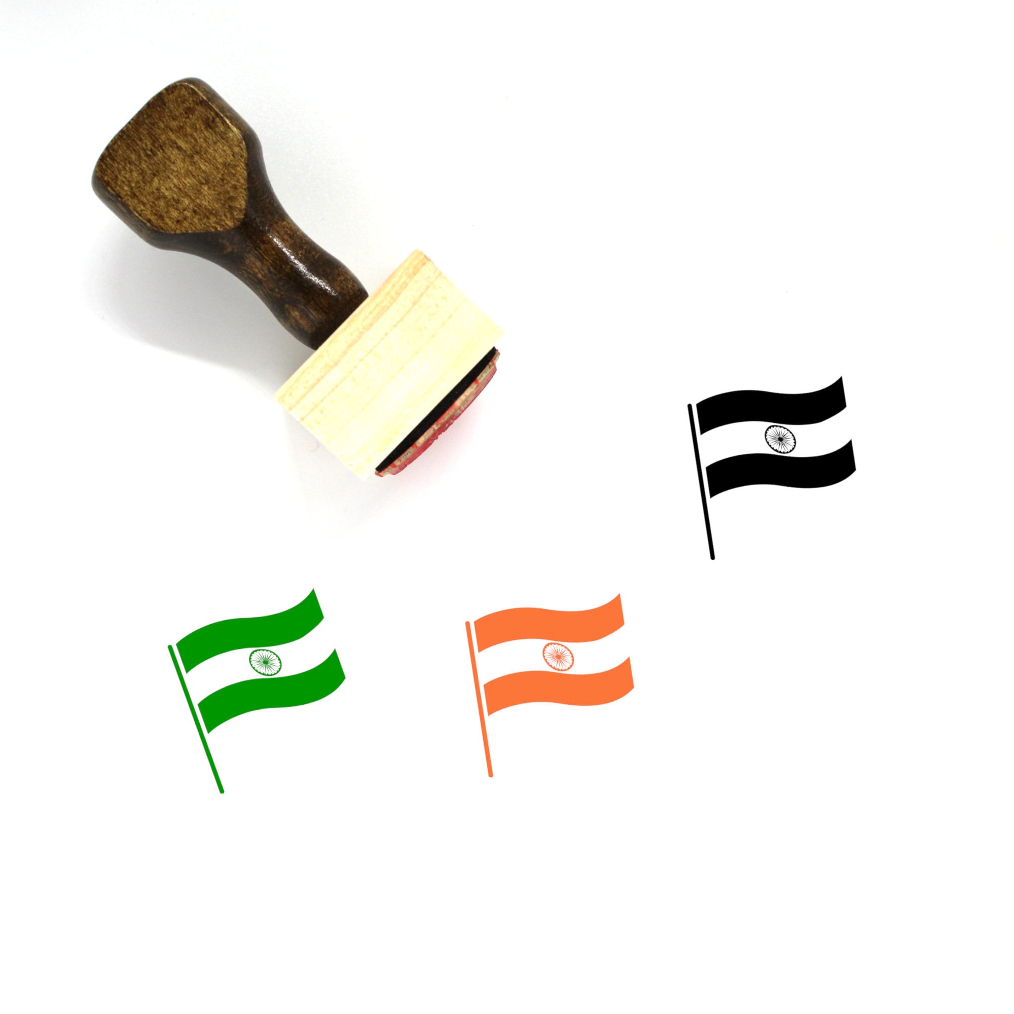 India Flag Wooden Rubber Stamp - Etsy